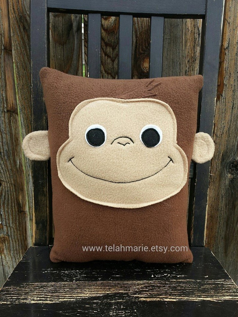 Curious Monkey, Pillow, Plush, Cushion, Gift, Nursery Decor - Etsy
