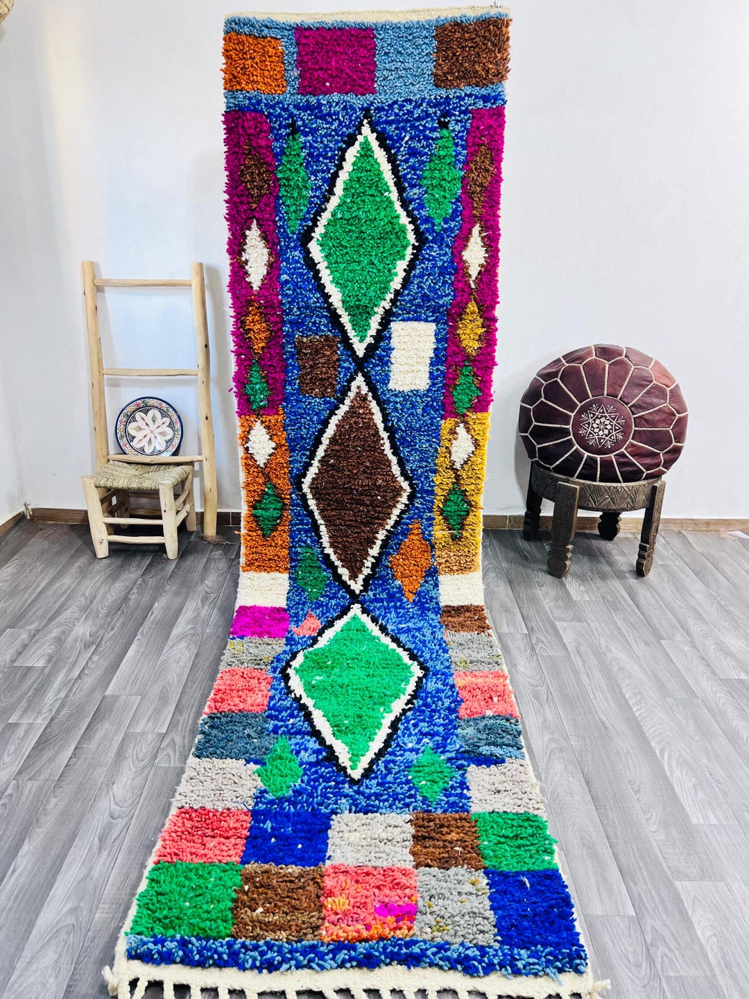 Handmade Pink Wool Berber Runner Rug – Moroccan Hallway Rug - Etsy