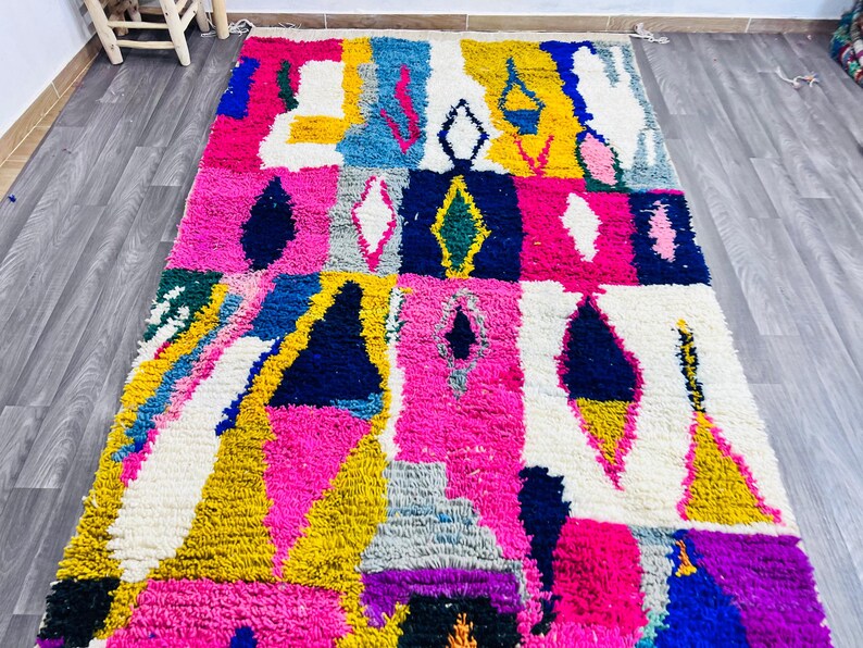 Authentic Moroccan Handwoven Carpet, Colorful Boho Area – Boujad Rug - Etsy