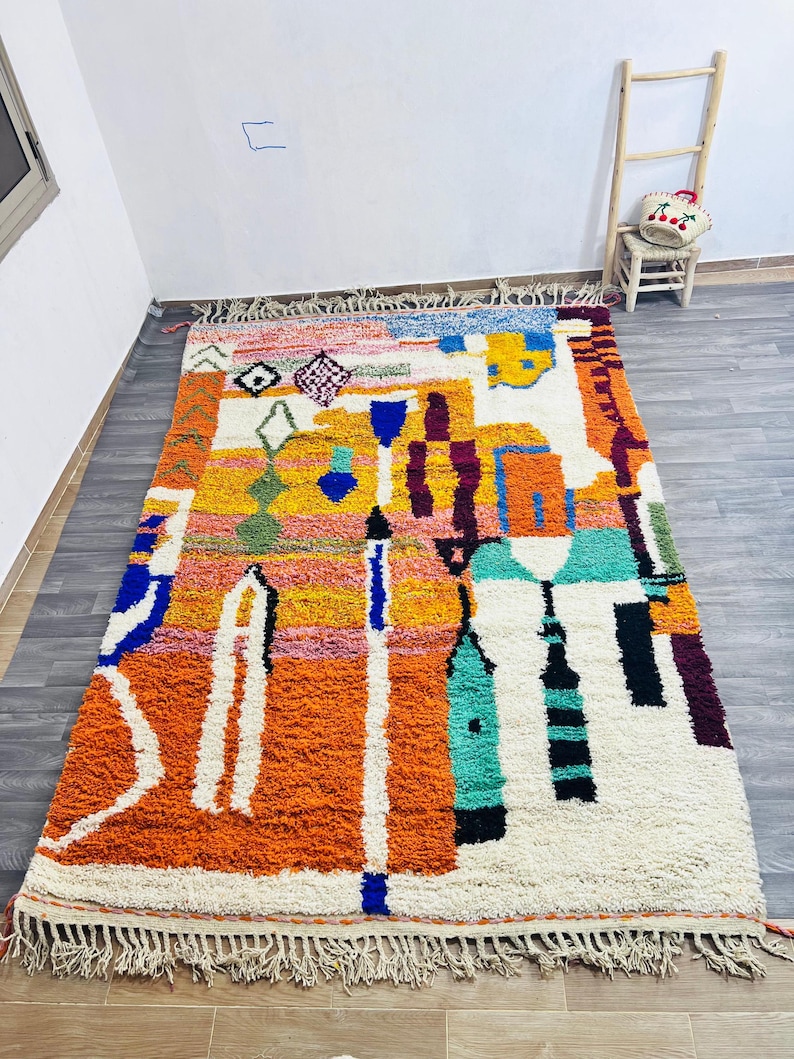 Boujad Rug – Authentic Moroccan Handwoven Carpet, Colorful Boho Area ...