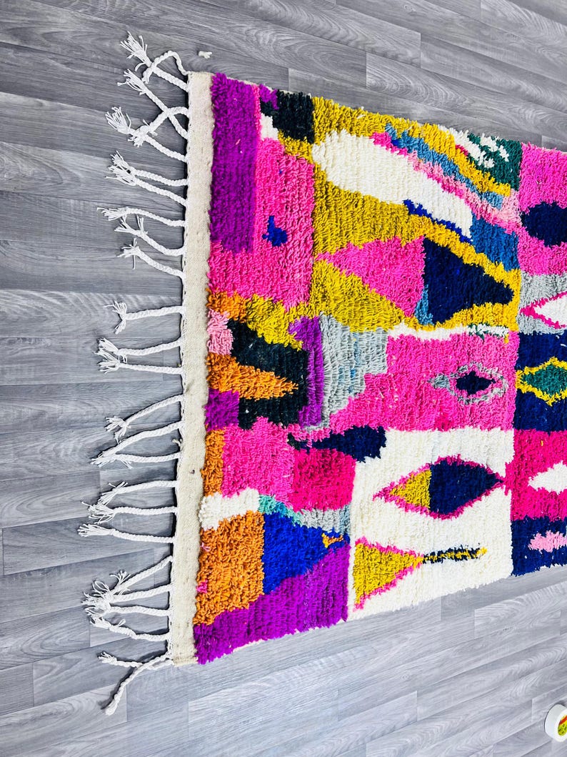 Authentic Moroccan Handwoven Carpet, Colorful Boho Area – Boujad Rug - Etsy