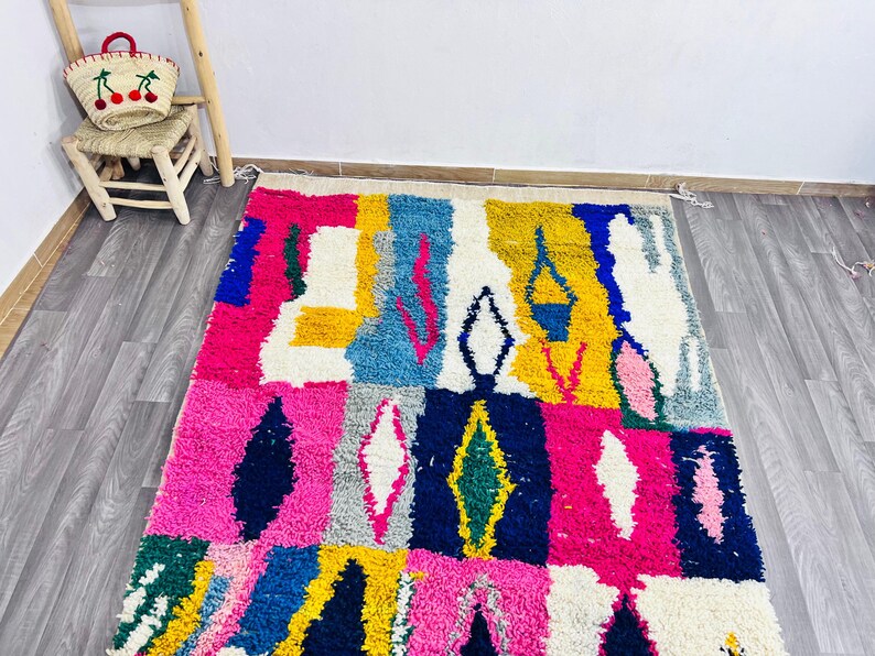 Authentic Moroccan Handwoven Carpet, Colorful Boho Area – Boujad Rug - Etsy