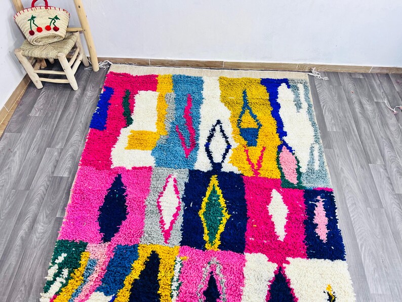 Authentic Moroccan Handwoven Carpet, Colorful Boho Area – Boujad Rug - Etsy