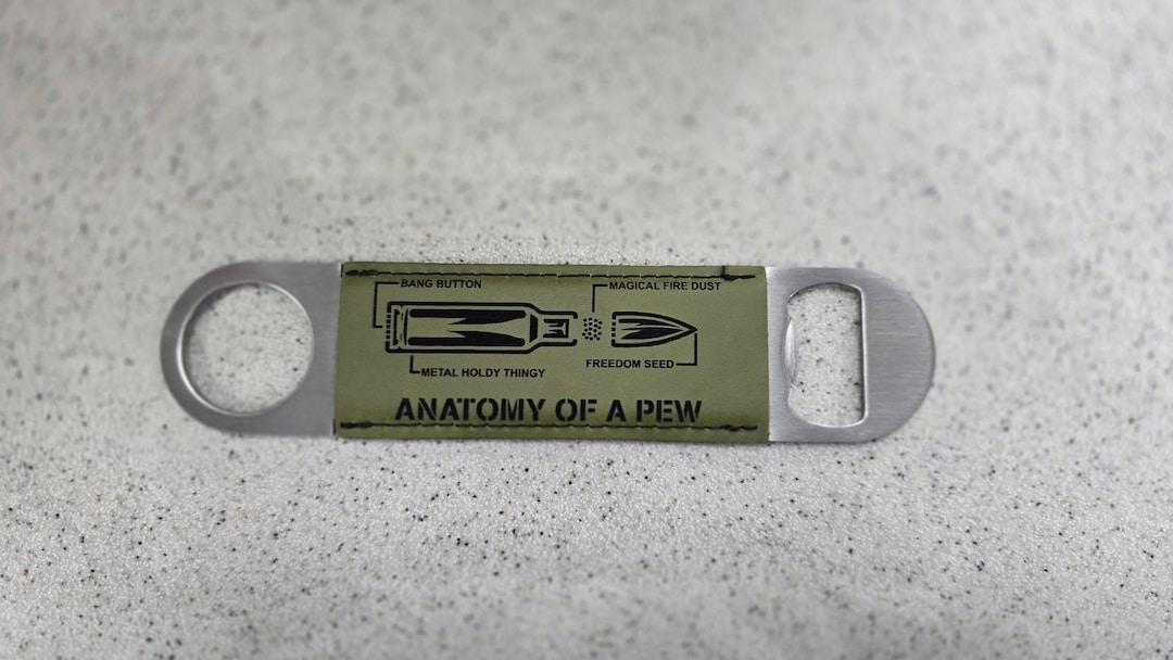 Anatomy of a Pew. Leather Bottle Opener. - Etsy