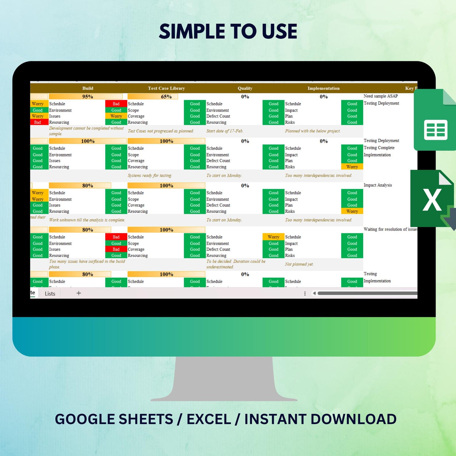 Multiple Project Tracker Excel Template | Task & Deadline Planner ...
