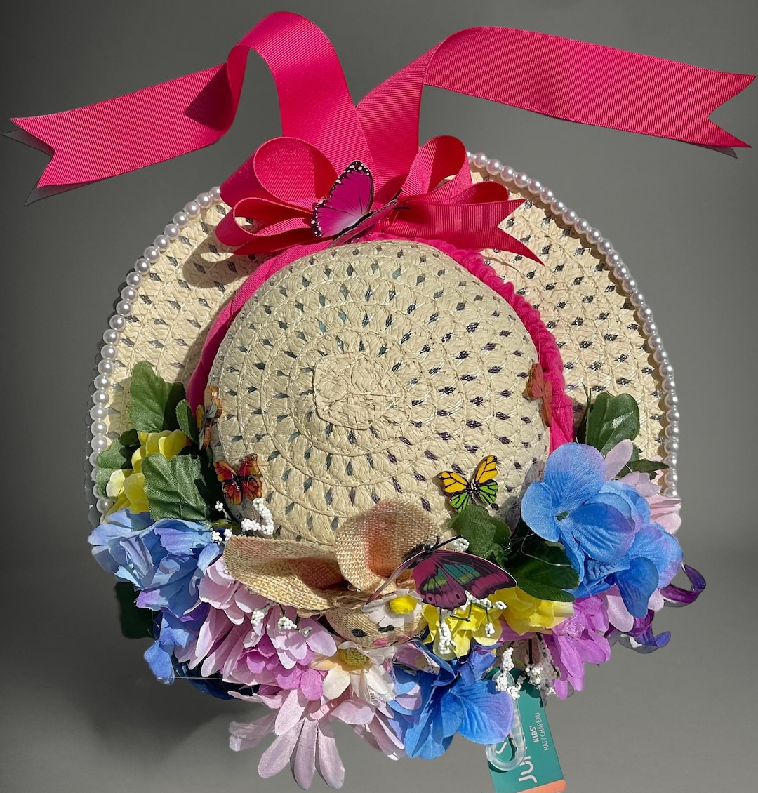 EASTER BONNET and PURSE / Handmade / Straw Hat, Silk Flowers, Small ...