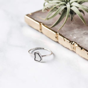 Stackable State Ring Personalized State Outline Jewelry - Etsy