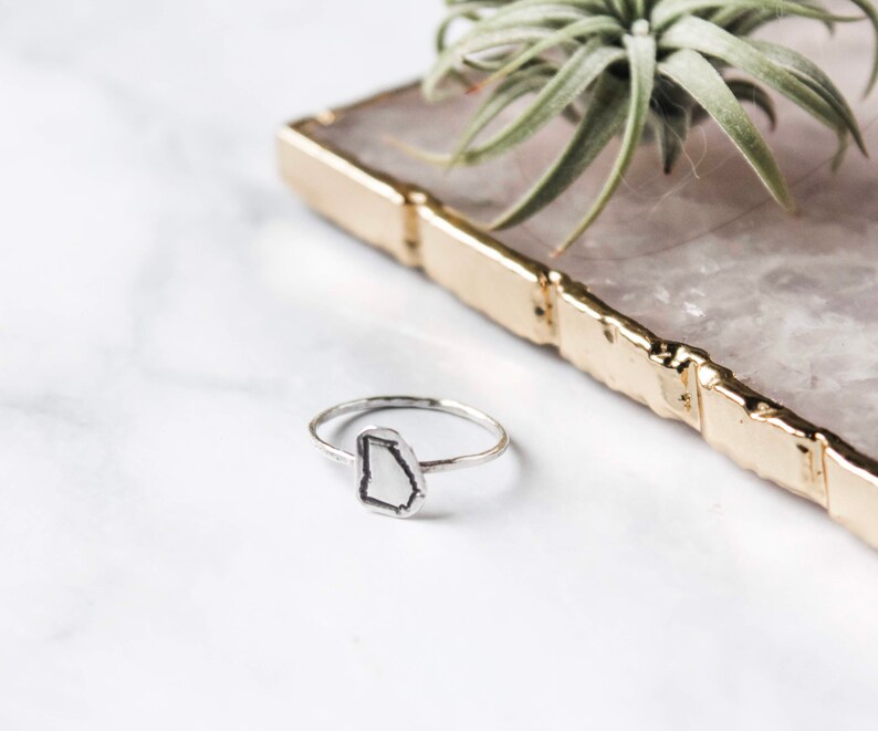 Stackable State Ring Personalized State Outline Jewelry - Etsy