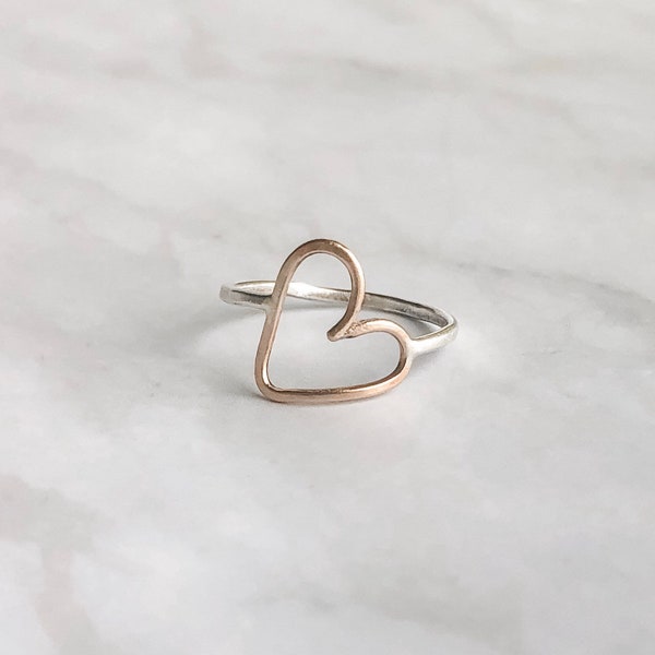 Open Heart Ring - Etsy