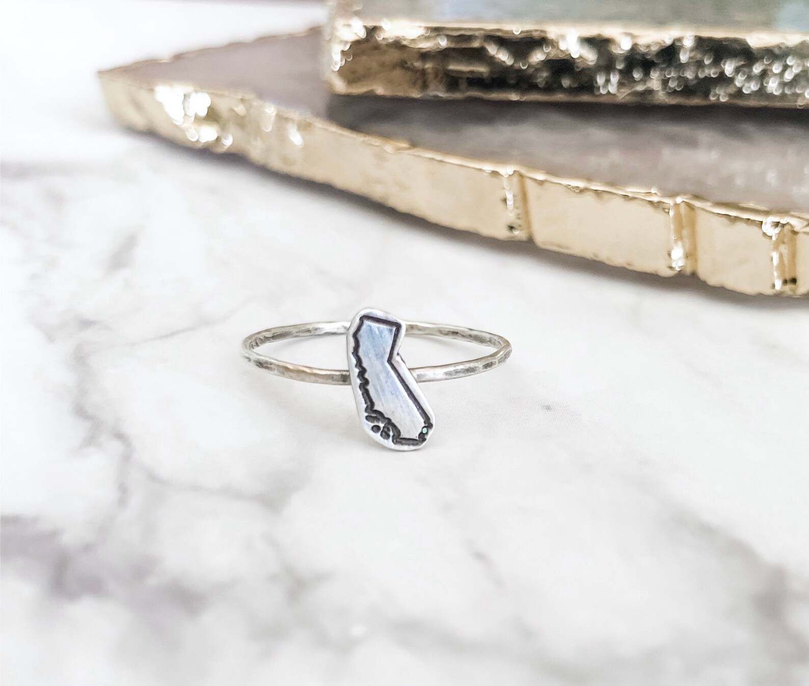 Stackable State Ring Personalized State Outline Jewelry - Etsy