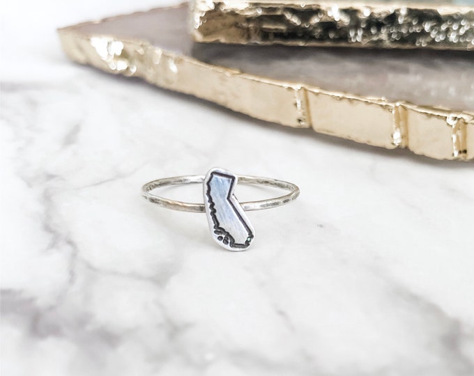 Stackable State Ring Personalized State Outline Jewelry Choose Your ...