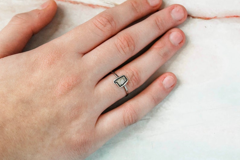 Stackable State Ring Personalized State Outline Jewelry - Etsy