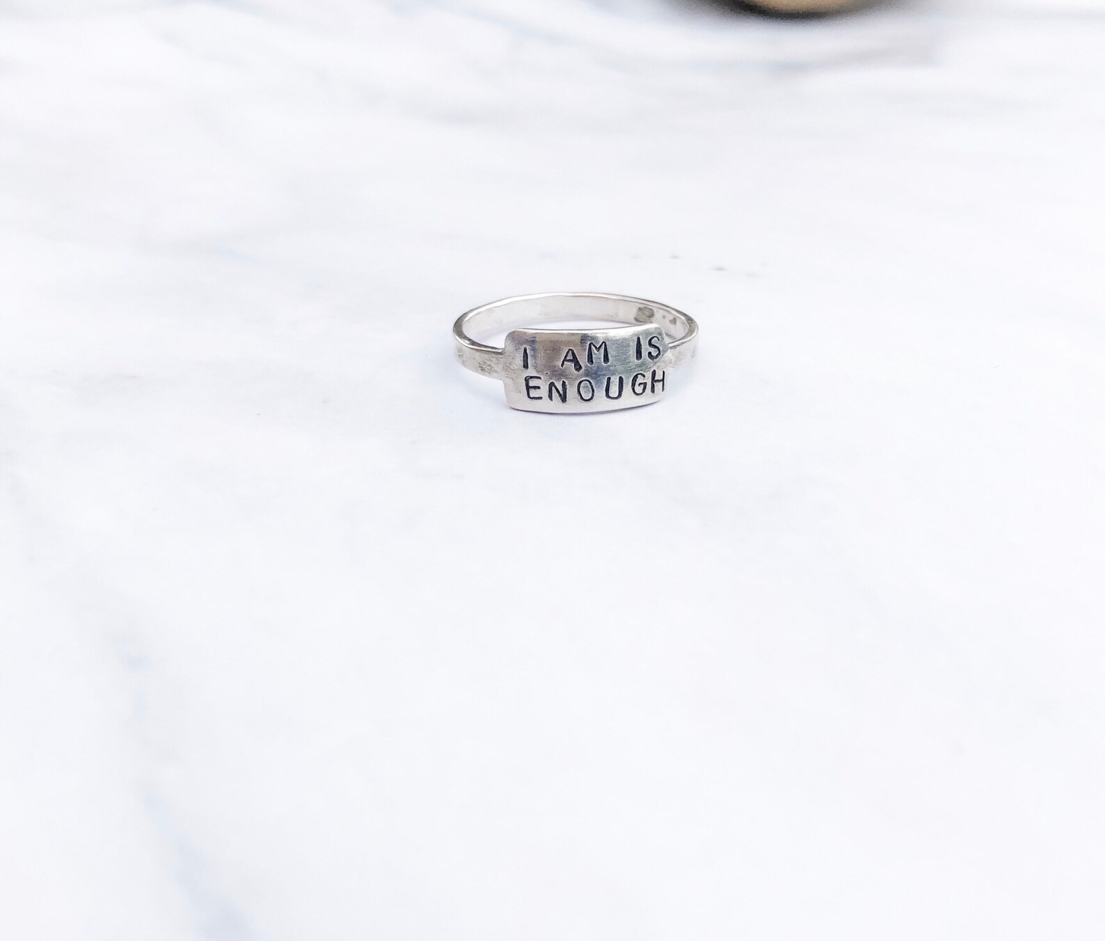 I Am Enough Statement Ring Sterling Silver Inspirational | Etsy