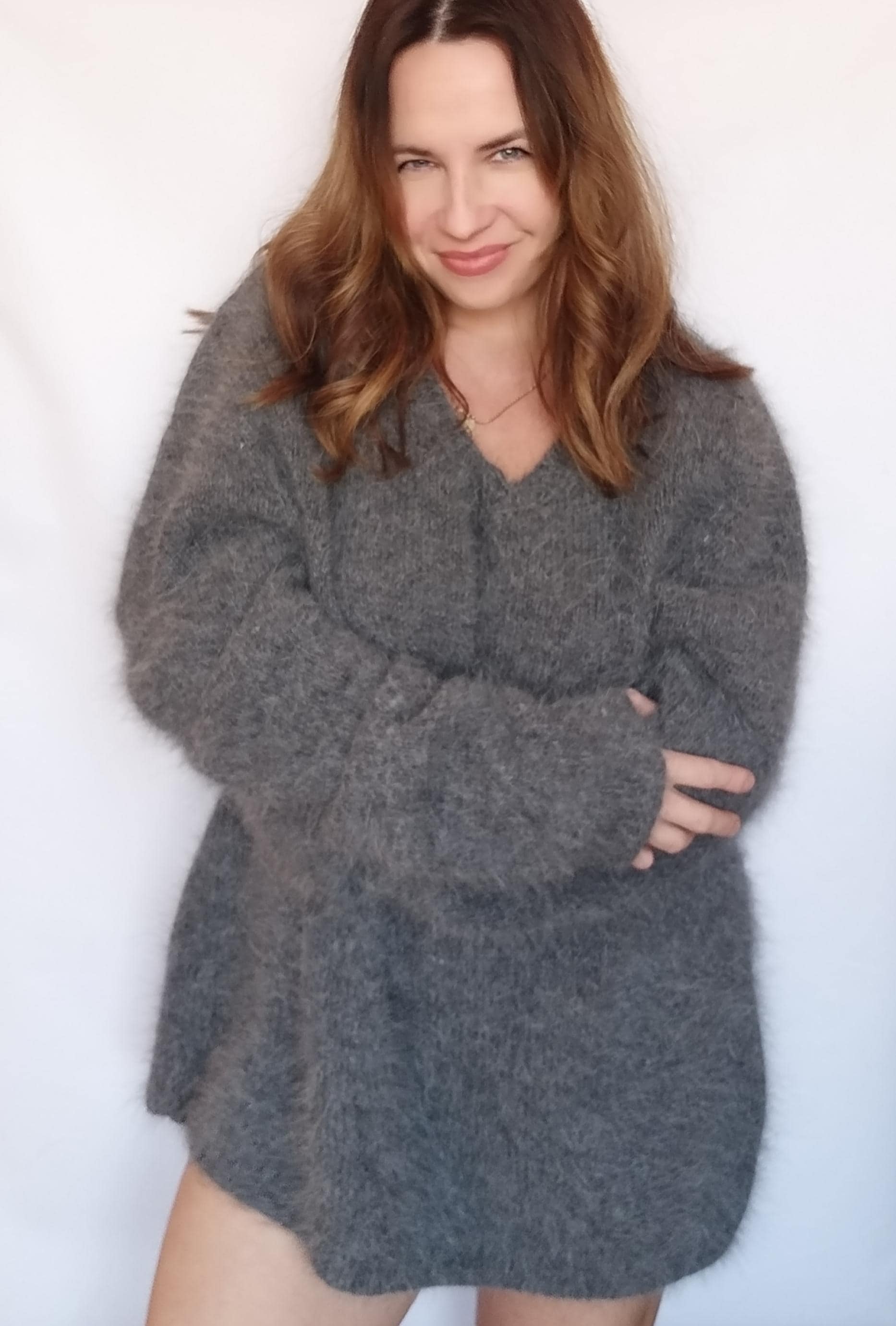 Long Fluffy Angora Sweater Man: Wool Oversize Pullover Grey - Etsy
