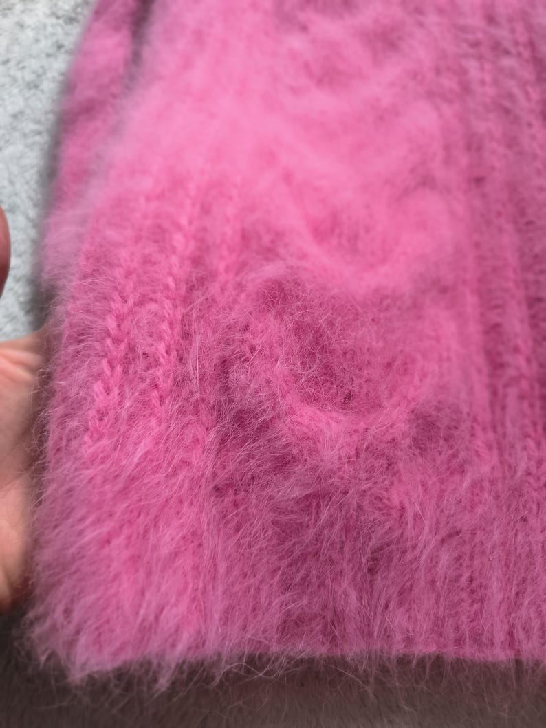 Angora Sweater Dress Virgin Killer: Fluffy Knit Mini Dress Pink - Etsy ...