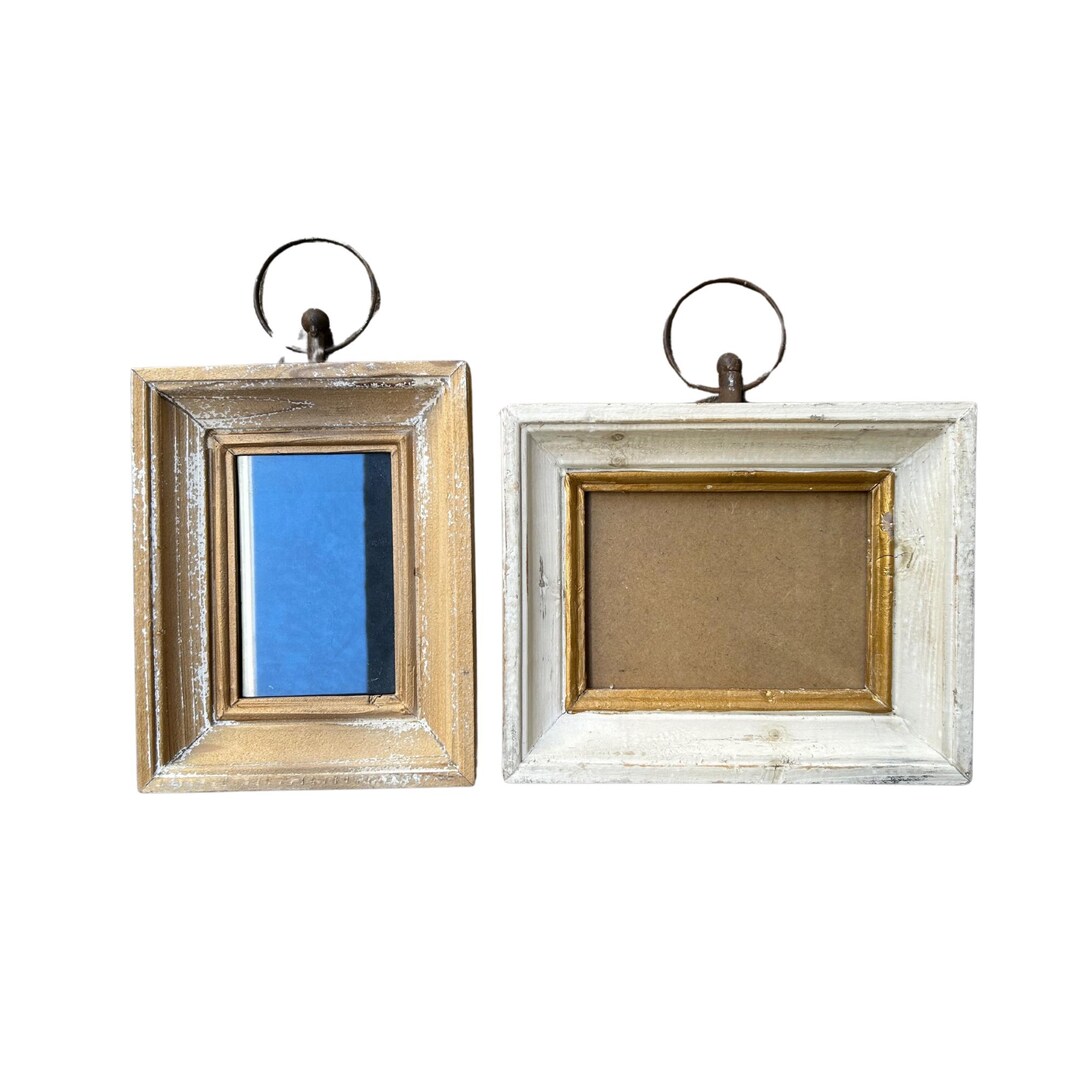 Picture Frames Rustic Farmhouse Weathered Vintage Patina Cream Browns ...