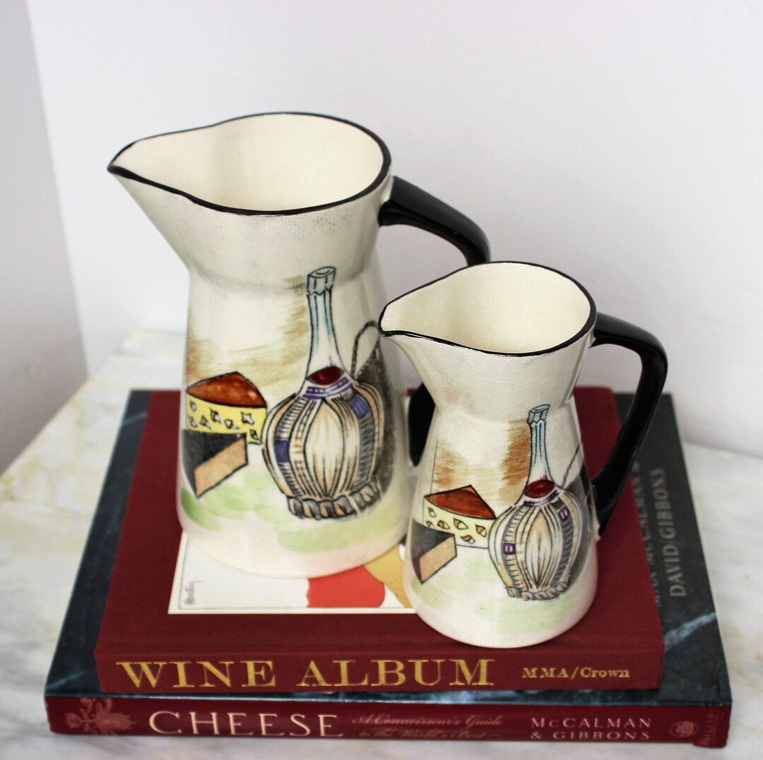 Ceramic Wine Pitchers Vintage Cheese Capri Japan Royal Sealy 1960s Pair ...