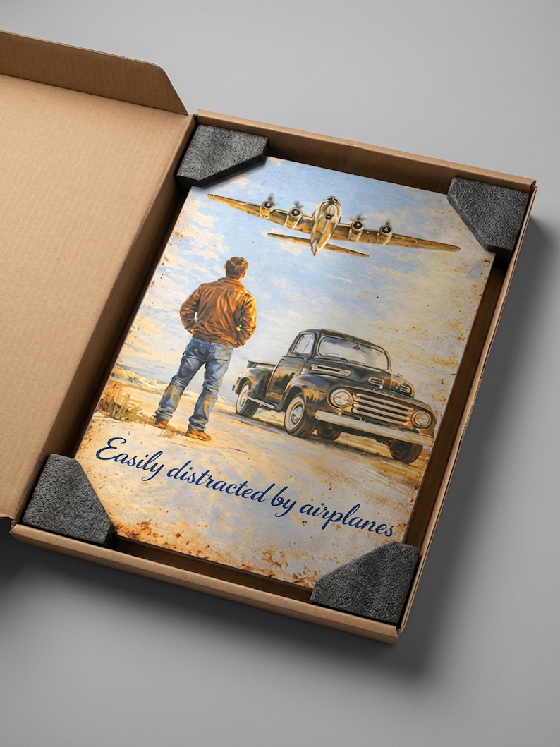 Easily Distracted by Airplanes: Rustic Aviation Wall Art for Pilots - Etsy