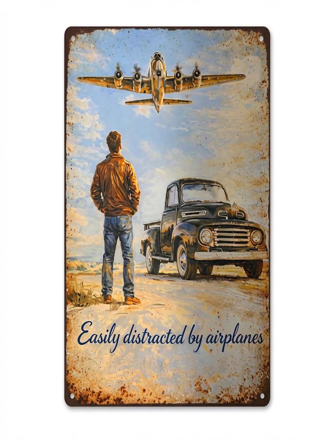 Easily Distracted by Airplanes: Rustic Aviation Wall Art for Pilots - Etsy