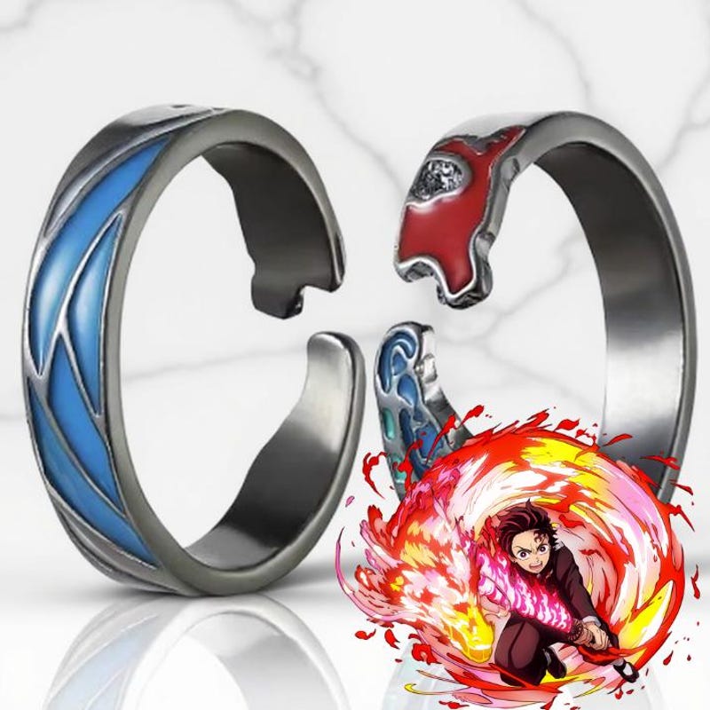 Anime Inspired Couples Rings - Etsy