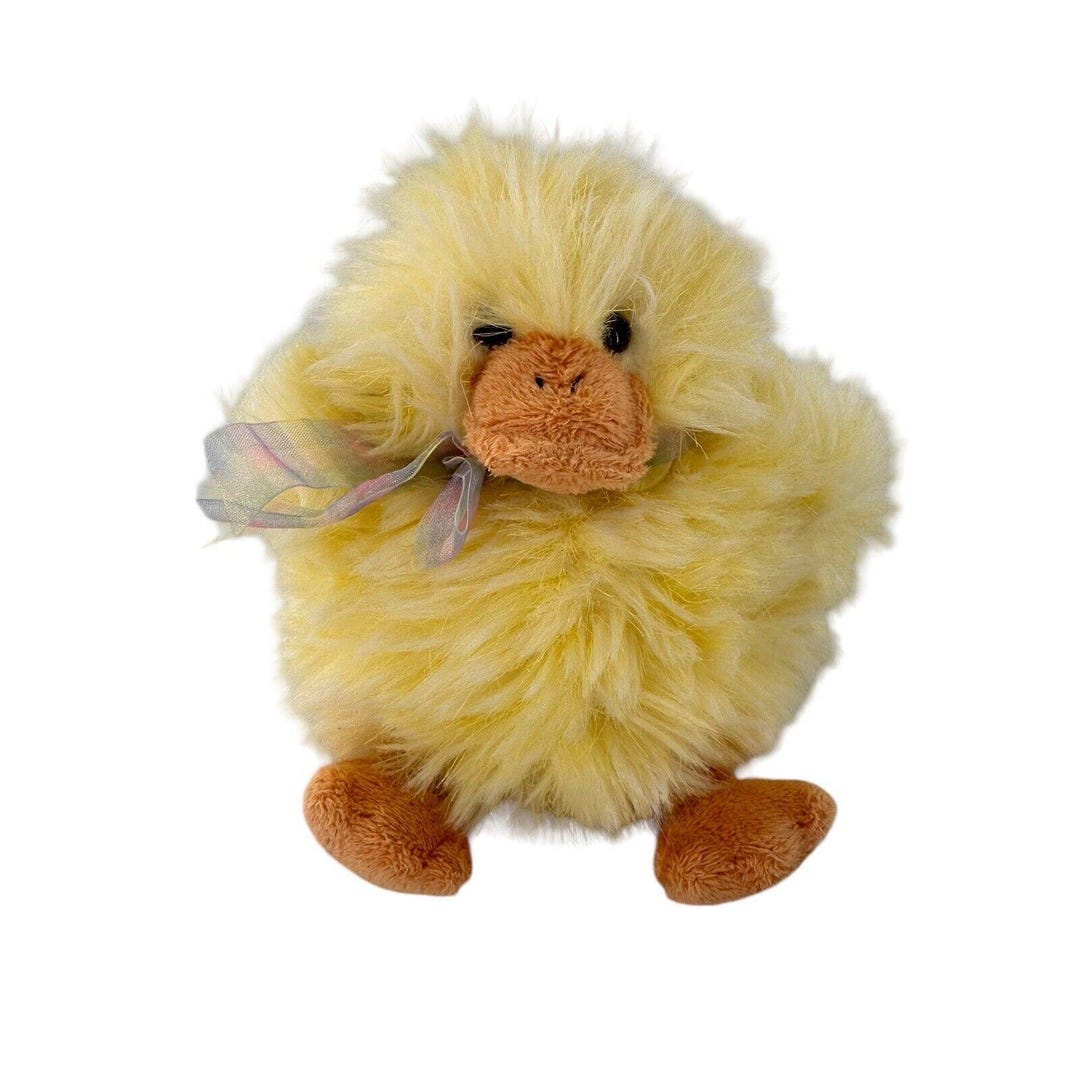 Gund Dazzy Duck Jr. Plush Stuffed Animal Toy 8" Yellow Fluffy Easter ...