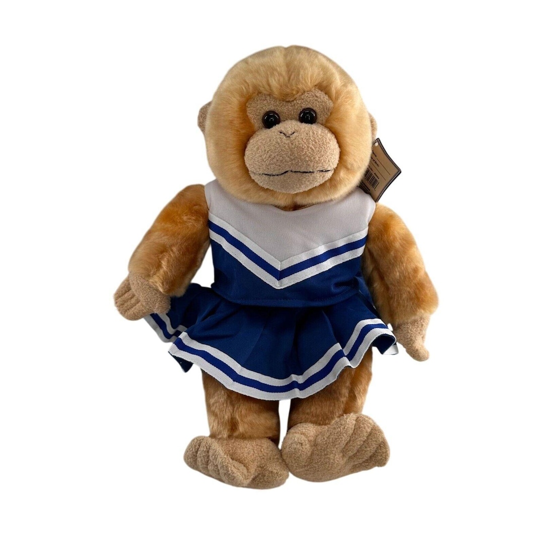 The Bear Factory Monkey Plush Cheerleader Blue Outfit Signature ...