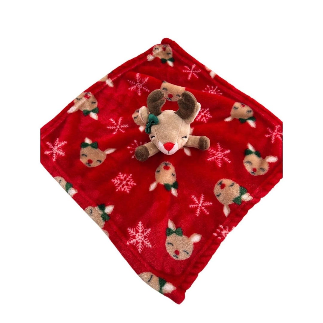 HB Rudolph Red Plush Baby Lovey Security Blanket Reindeer 14" Christmas ...