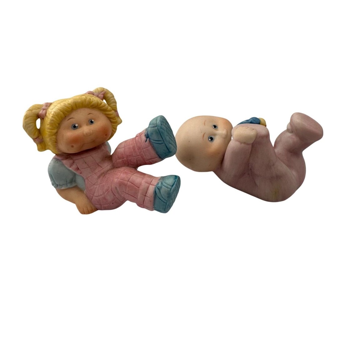 Vintage 1984 Cabbage Patch Girl Baby Figurine Set Porcelain OAA Inc ...