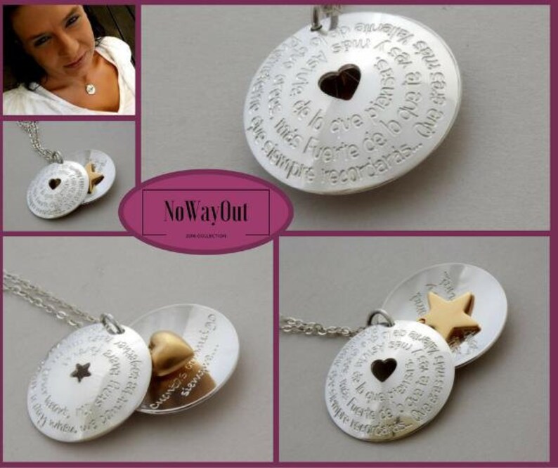 FRIENDSHIP Necklace Custom Engraved Heart Cut Out Handmade - Etsy