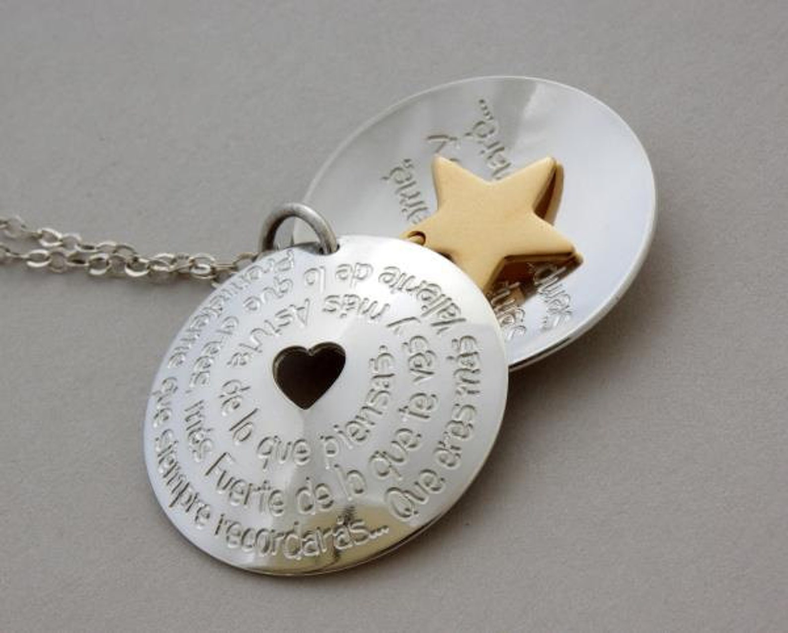 FRIENDSHIP Necklace Custom Engraved Heart Cut Out Handmade - Etsy