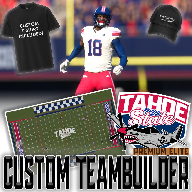Custom College Football Team Builder: Includes T-shirt & Hat - Etsy