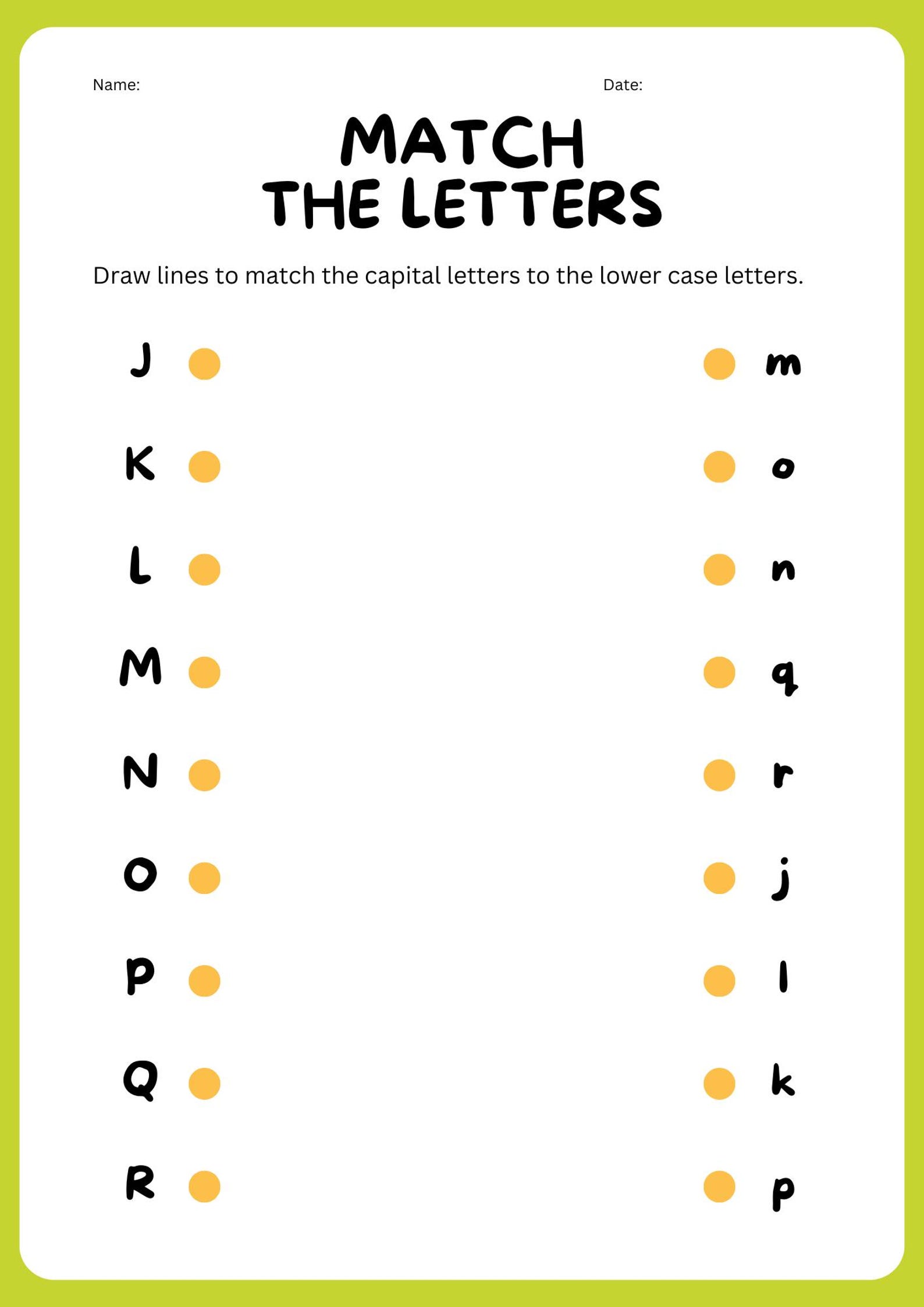 ABC Letter Matching Game for Kids - Alphabet Learning Activity ...