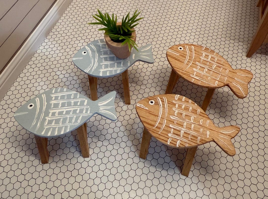 1:12 Scale Dollhouse Miniature Fish Stool - Etsy