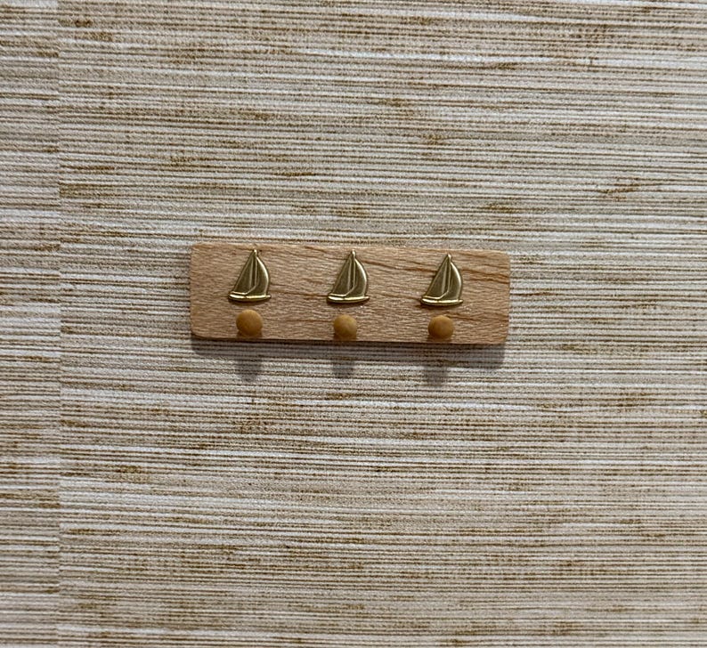 1:12 Scale Nautical Wooden Wall Peg Coat Rack Dollhouse Miniature Decor ...