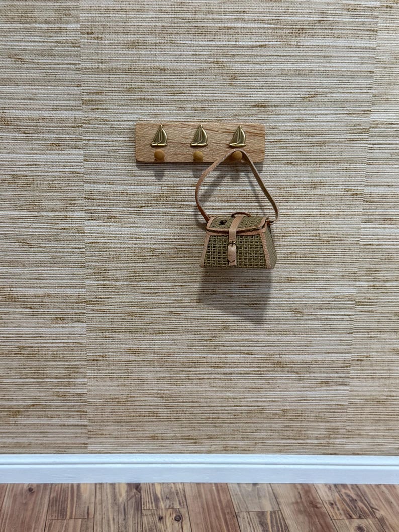 1:12 Scale Nautical Wooden Wall Peg Coat Rack Dollhouse Miniature Decor ...