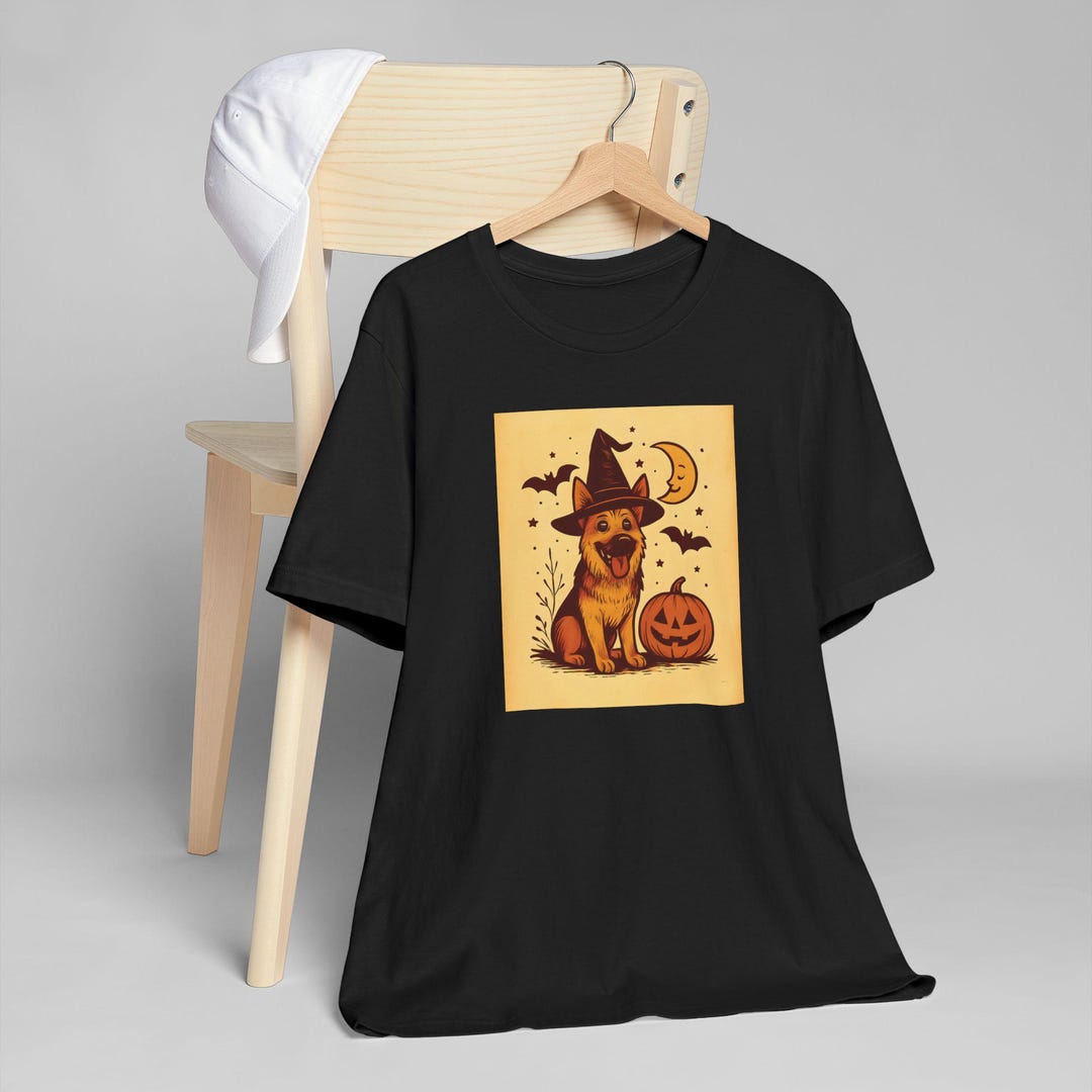 German Shepherd Halloween Tee: Spooky Witch Hat Dog Shirt - Etsy