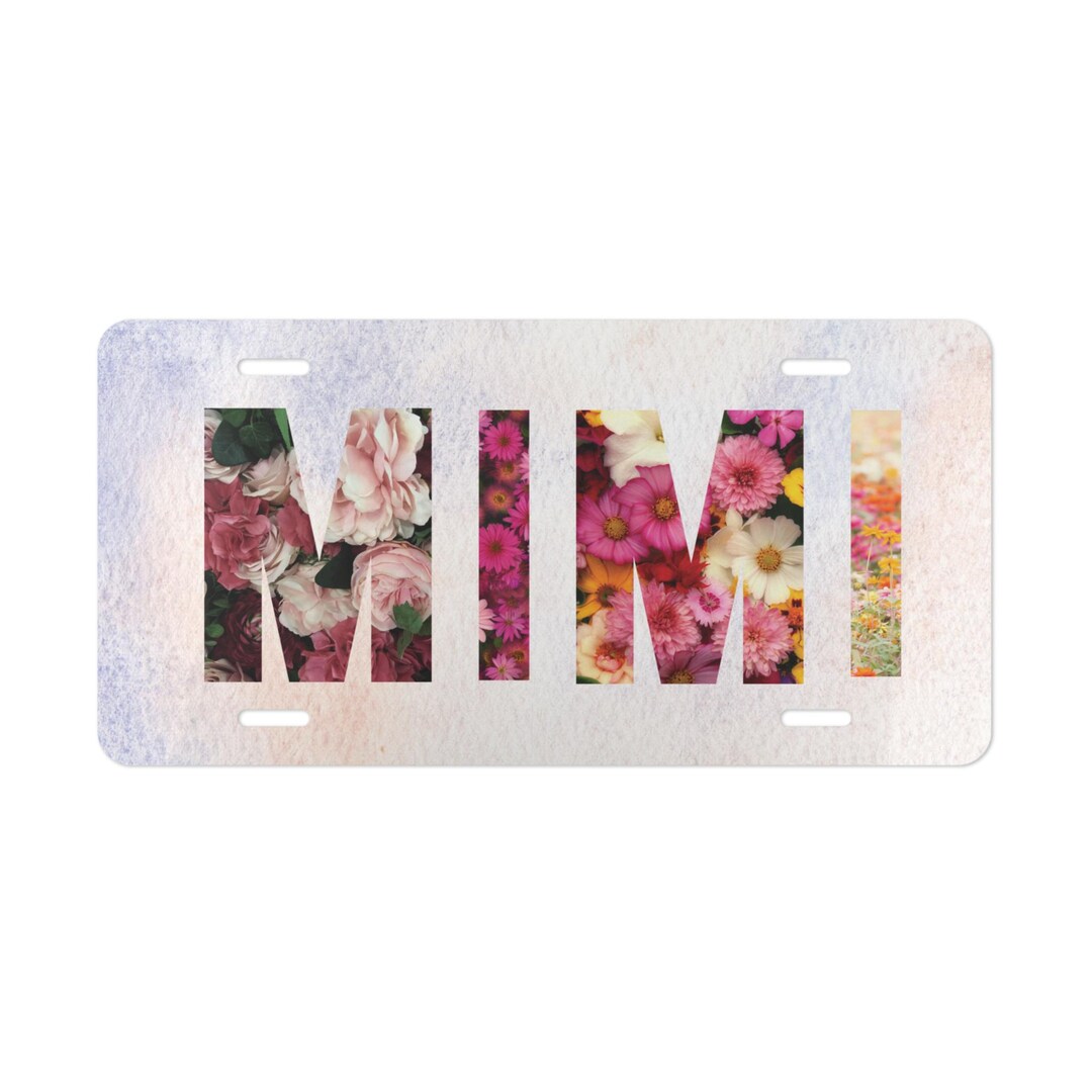 Personalized MIMI Flower Vanity Plate, Custom Decorative License Plate ...