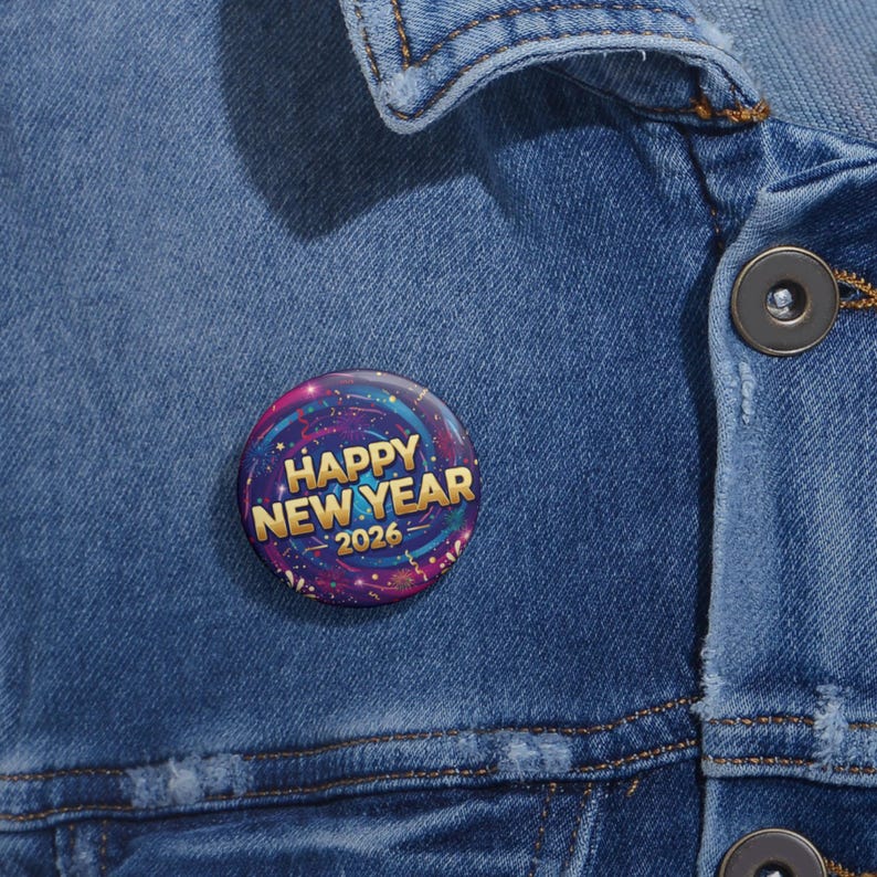 Happy New Year 2026 Pin | Party Celebration Button - Etsy