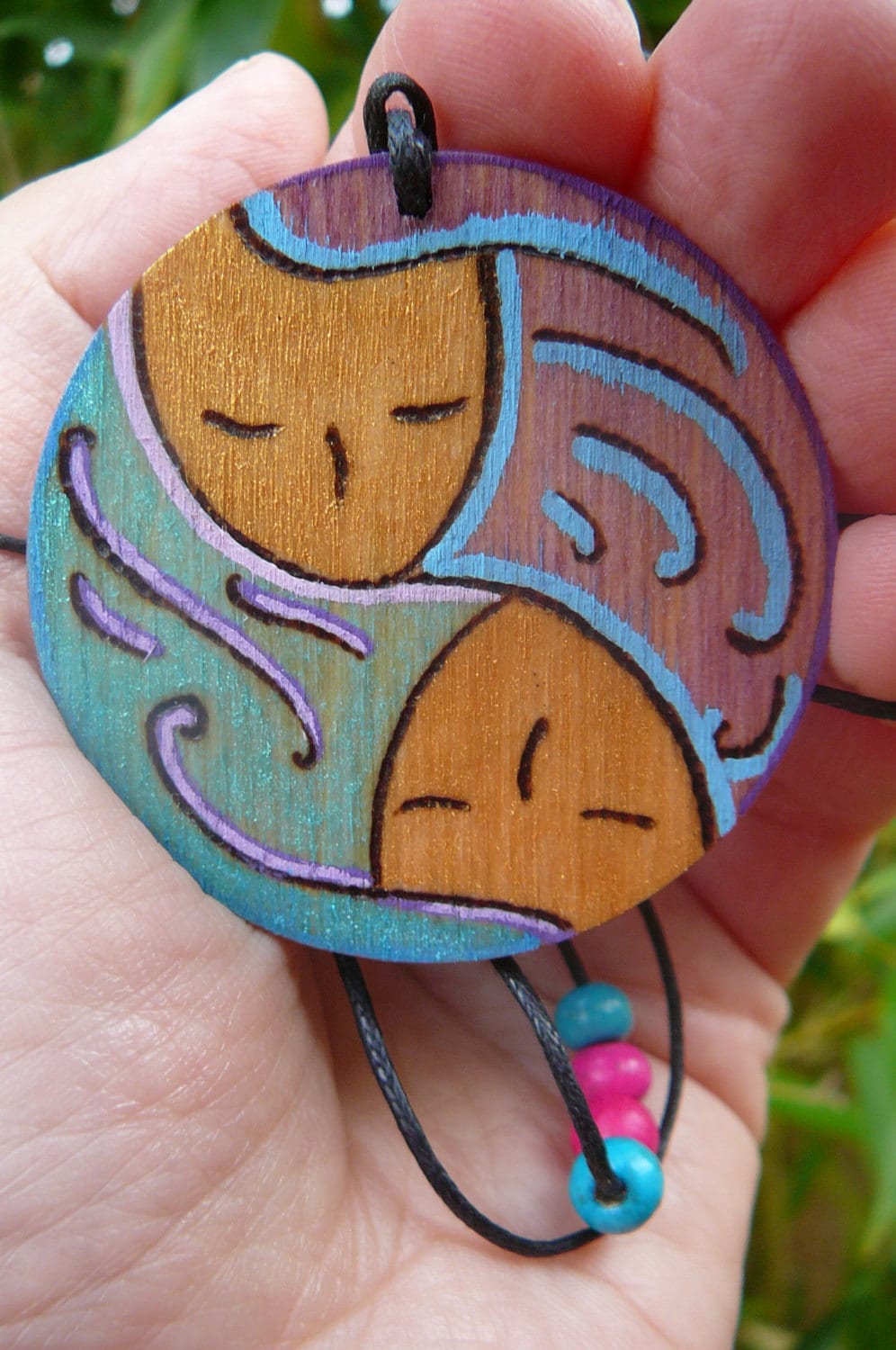 WOMAN Pendant where is the Truth Circle Wooden Shape Pendant Original ...