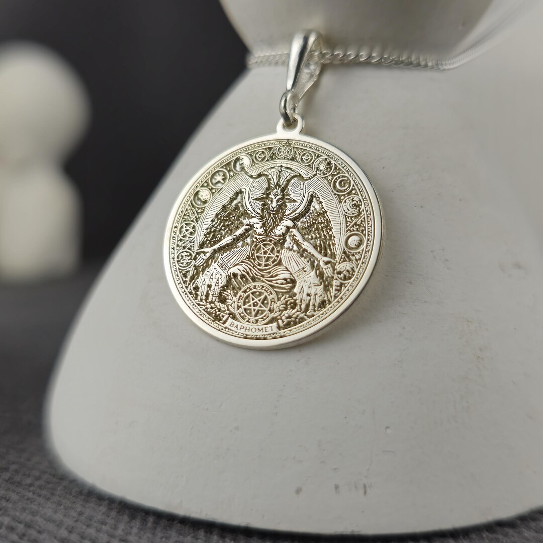 Baphomet Necklace / Esoteric Pendant / Silver Gold Plated / Gothic ...