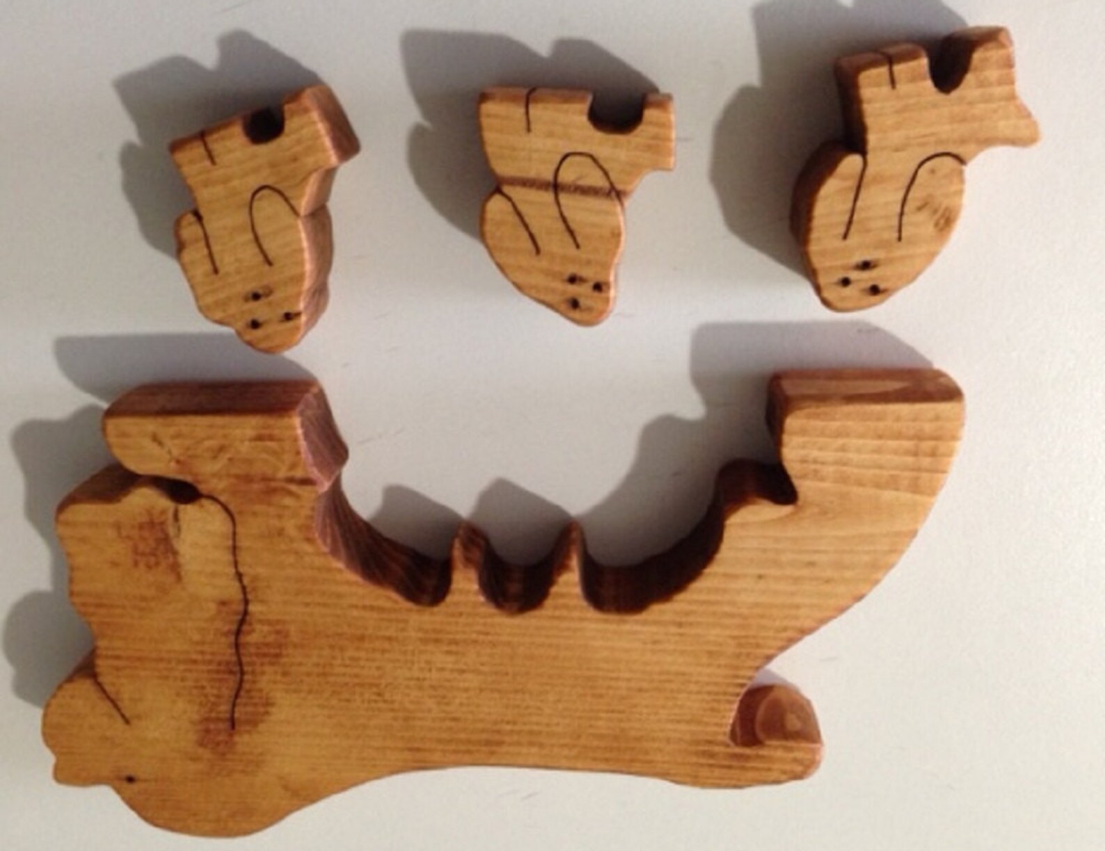 Wooden Cocker Spaniel Family Scroll Saw Puzzle - Handmade - 4 Pieces ...