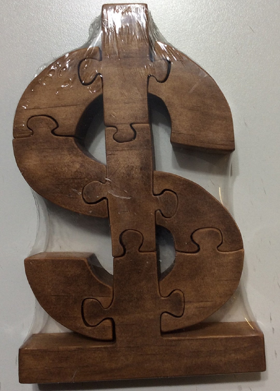 Dollar Sign Scroll Saw Puzzle - Handmade -9 Pieces - Stained - Etsy