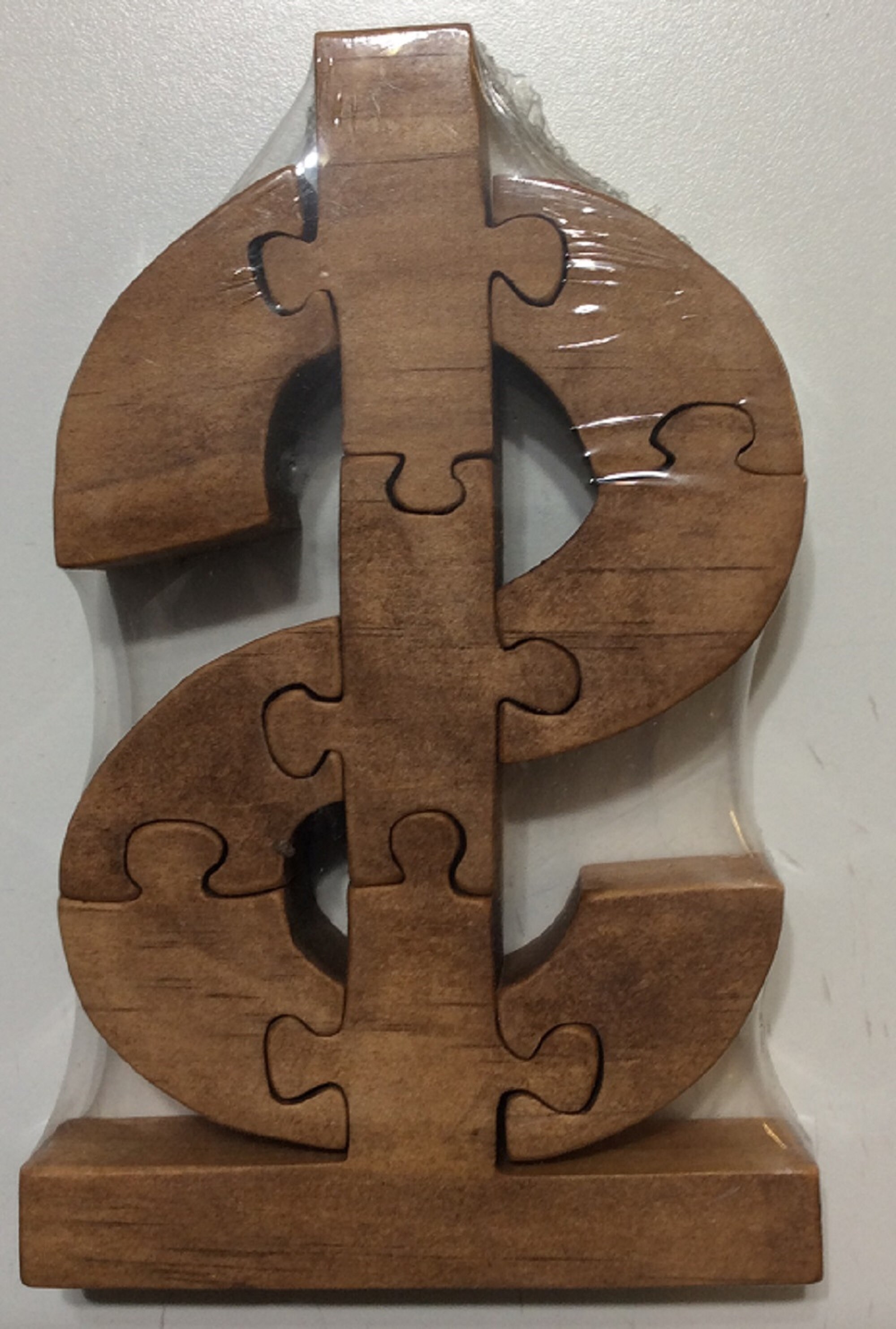 Dollar Sign Scroll Saw Puzzle - Handmade -9 Pieces - Stained - Etsy