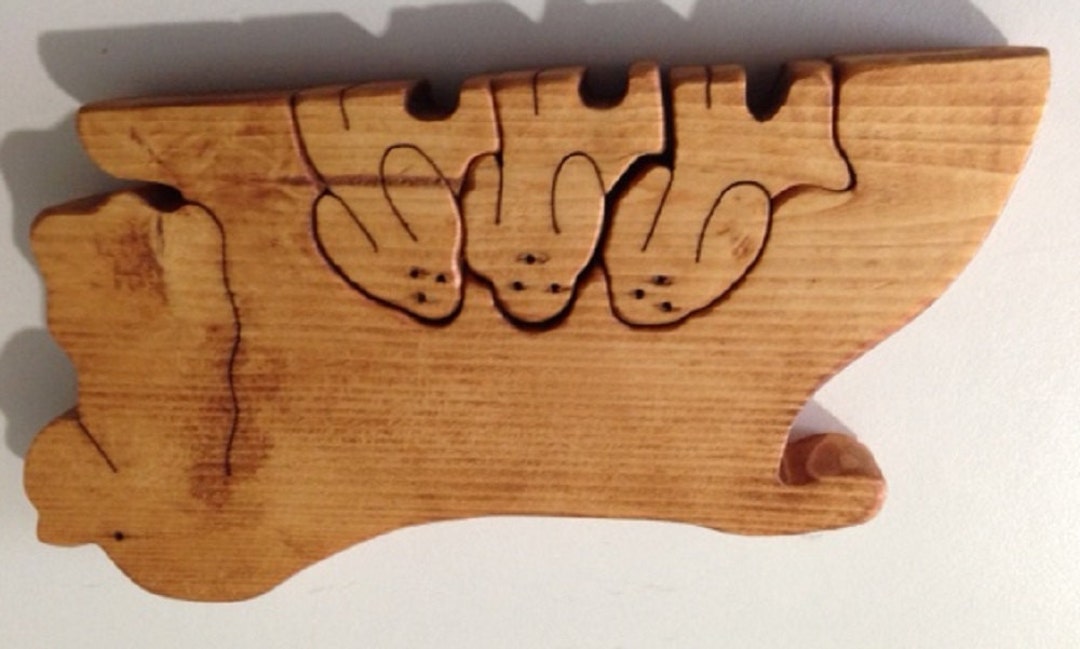 Wooden Cocker Spaniel Family Scroll Saw Puzzle - Handmade - 4 Pieces ...