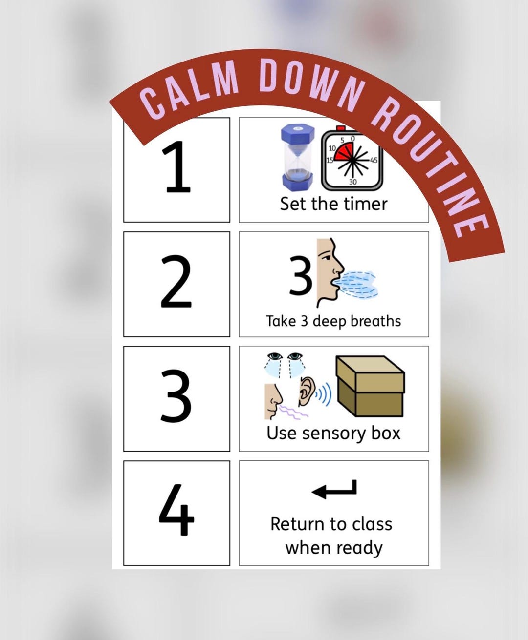 Calm Down Routine Poster | A4 Digital Print | Classroom & Home ...