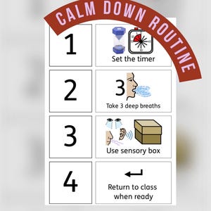 Calm Down Routine Poster | A4 Digital Print | Classroom & Home ...