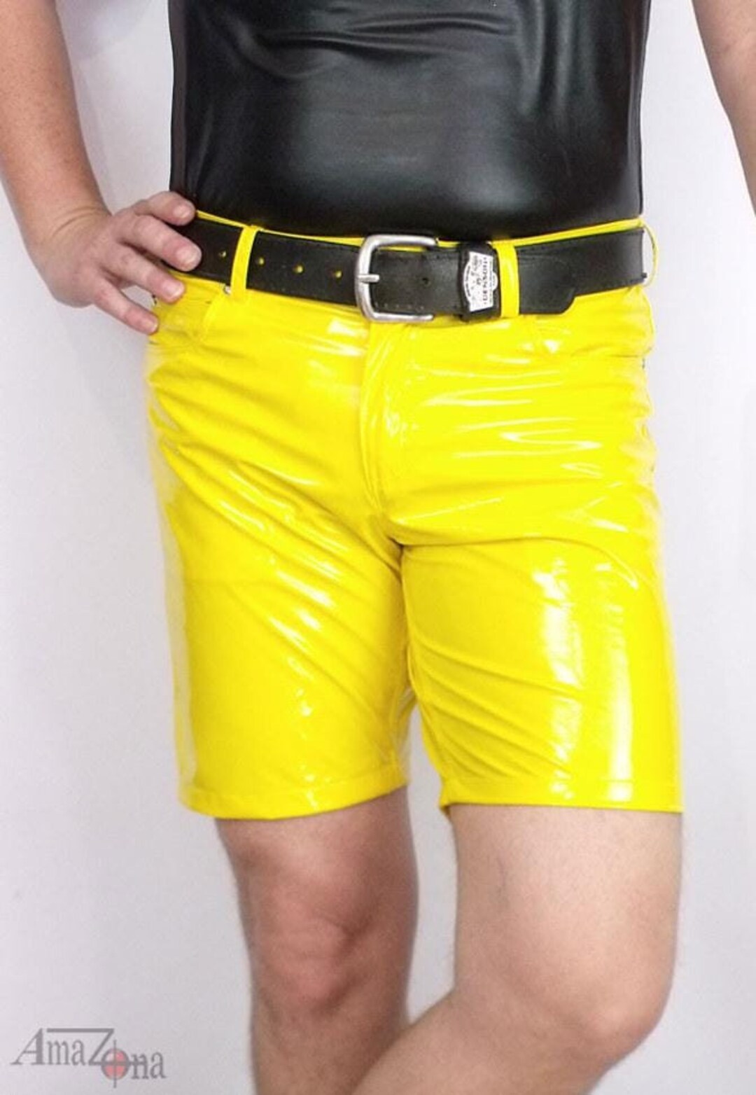 Men's Stretch Vinyl Jeans Shorts Premium Vinyl Denim Edition - Etsy