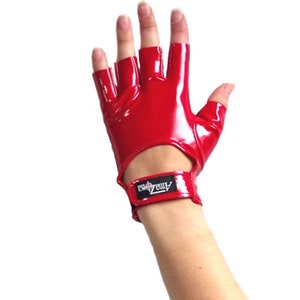 Vinyl Fingerless Gloves – 4 Way Stretch PVC Mini Clubwear - Etsy