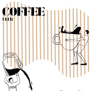 Coffee Club Printable Poster | All Day Every Day Wall Art | Black & Tan ...