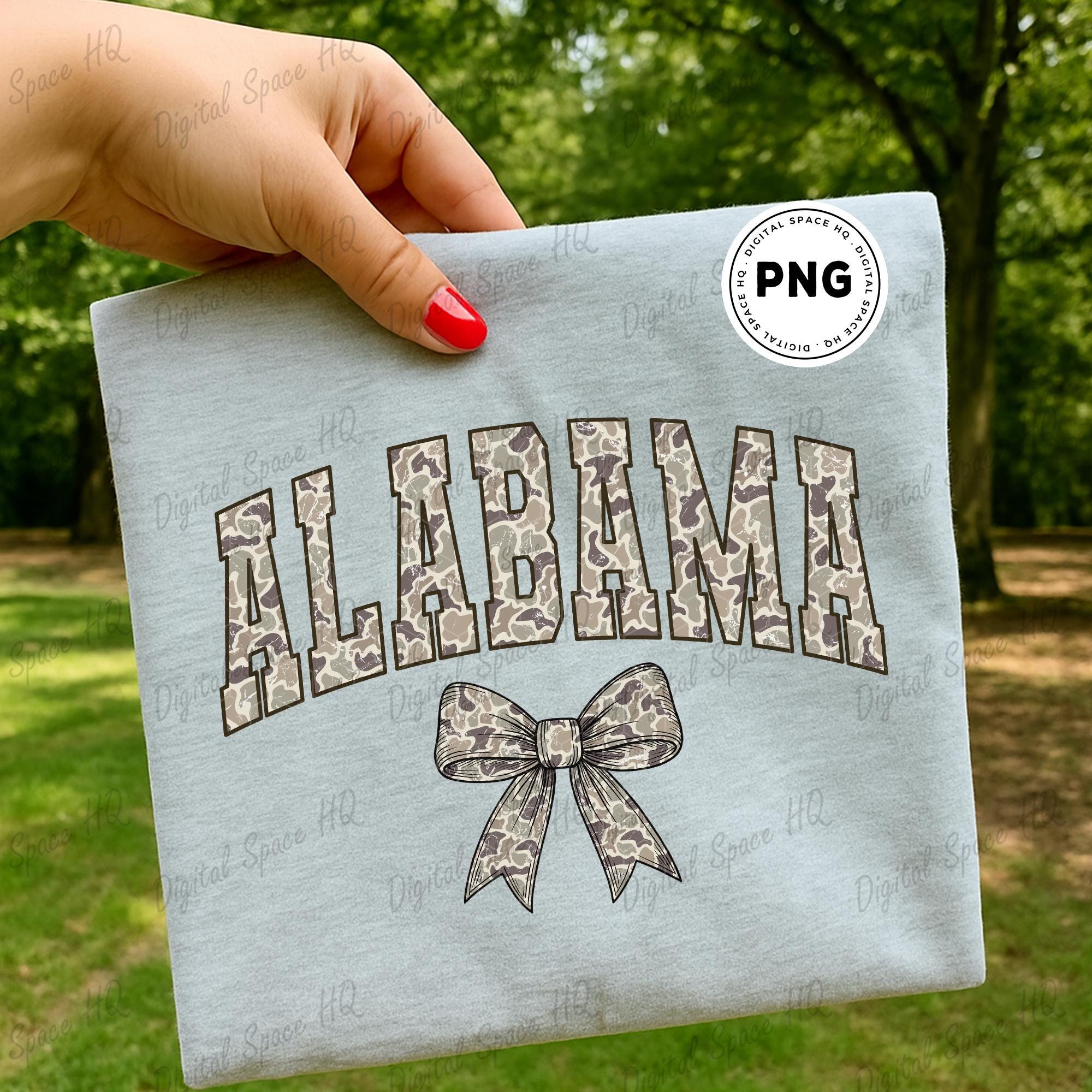 Alabama Camo Bow PNG, Retro Alabama Distressed PNG, Alabama Country PNG ...
